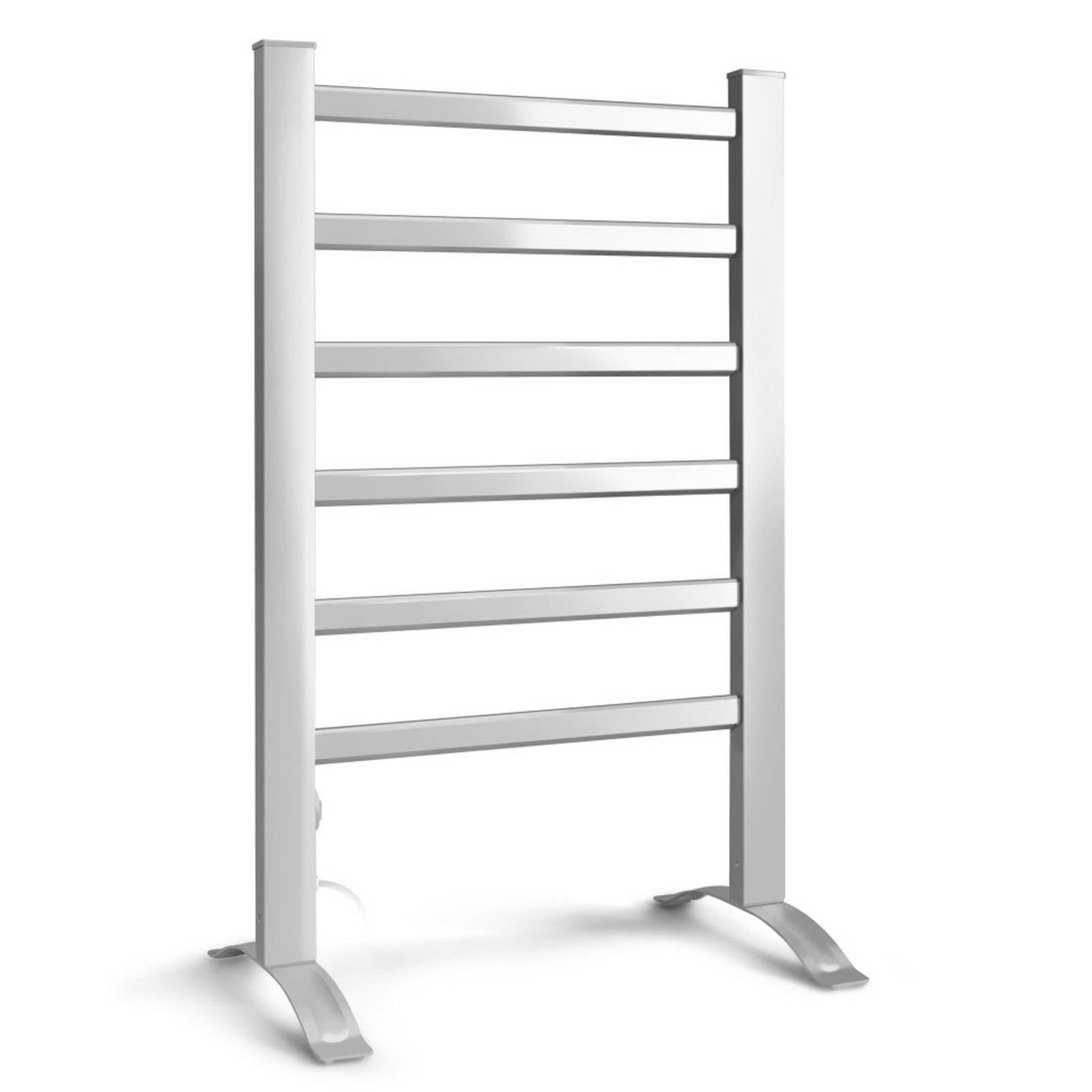 Devanti Electric Heated Towel Rail Rack 6 Bars Freestanding Clothes Dr ...