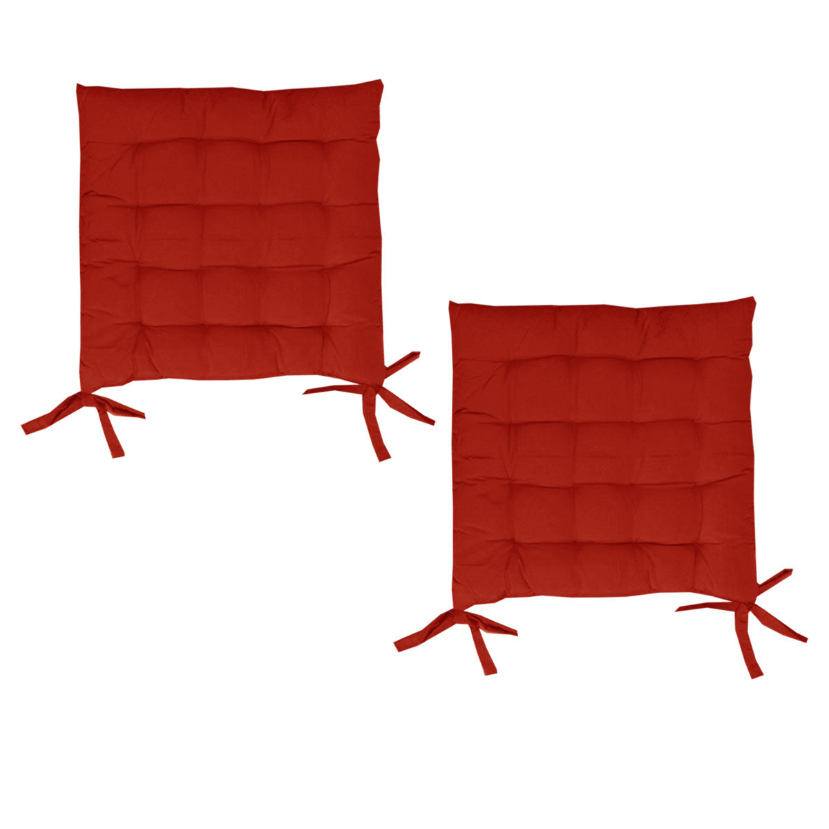 Set of 2 Chair Pads with Ties 40 x 40 cm Red – The Urban Emporium