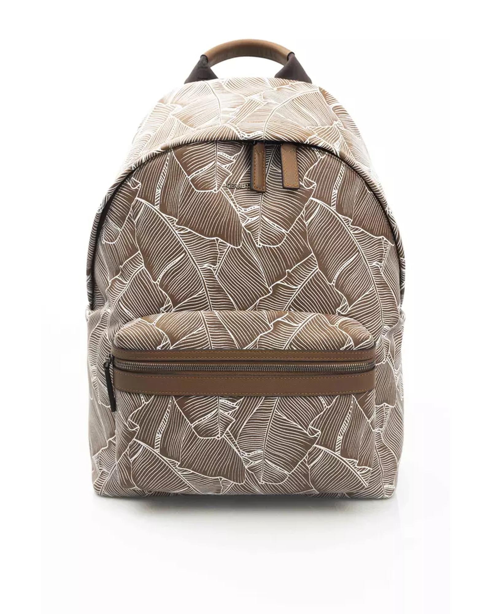 Logo-Embellished Zip Closure Backpack with Front Pocket and Internal C ...