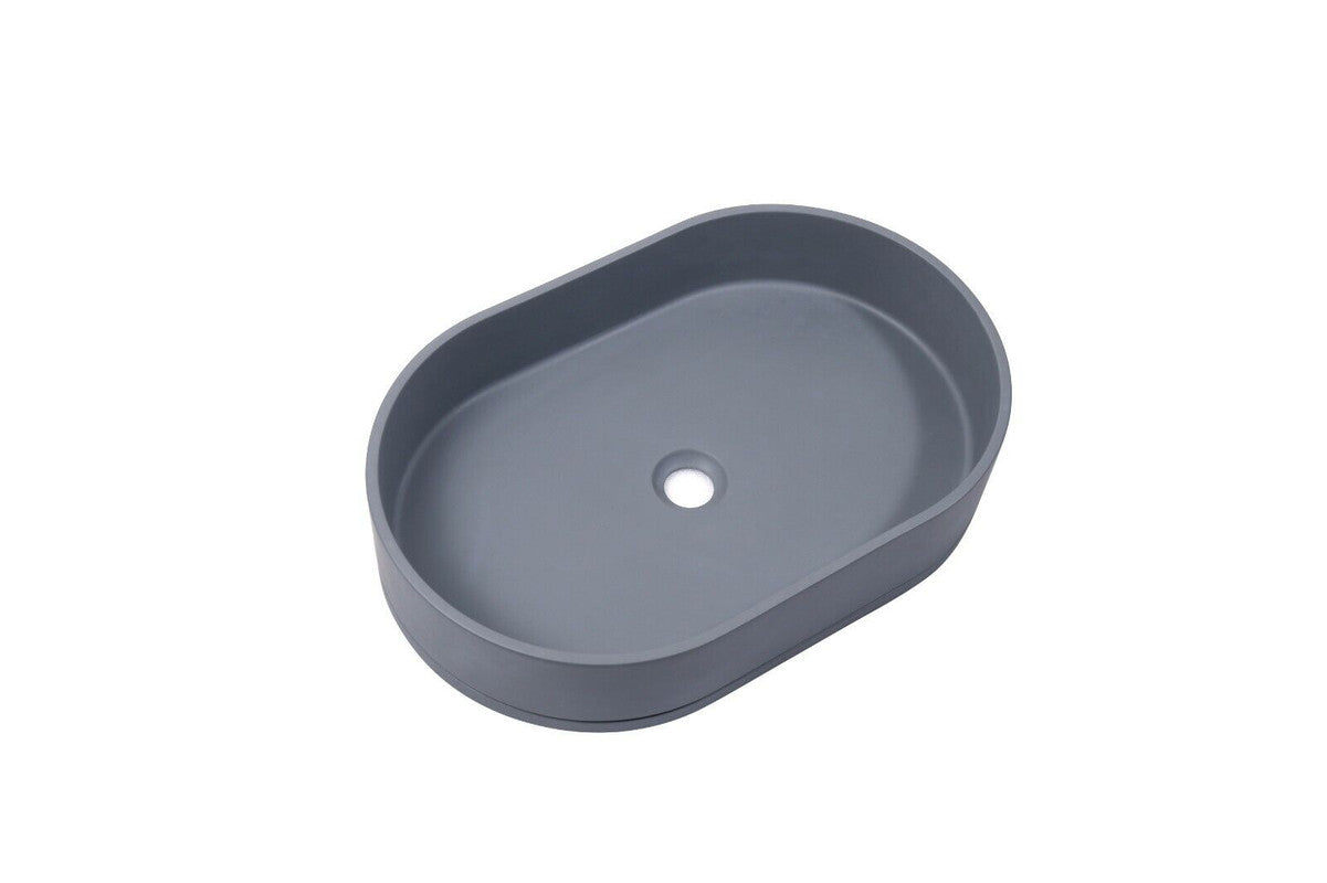 Ultra Modern Concrete Cement Wash Basin Counter Top Matte Dark Gray Ov ...